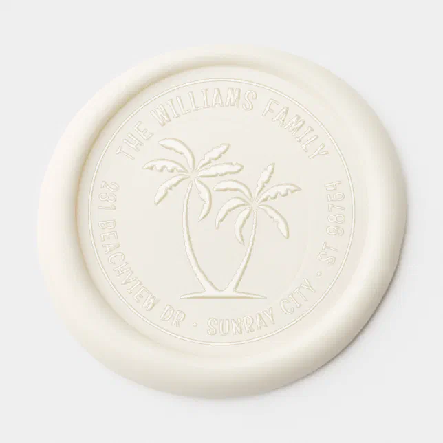Summer Season Tropical Hawaiian Palm Trees Style Wax Seal Sticker | Zazzle