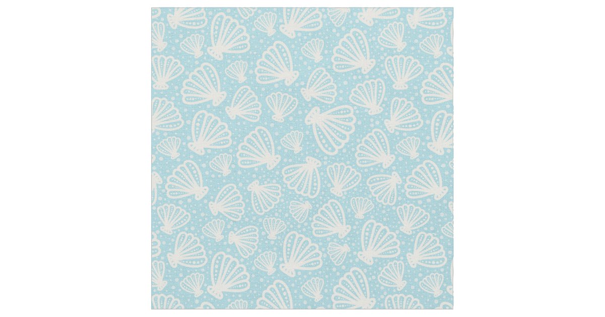 Summer Shell Pattern Fabric | Zazzle