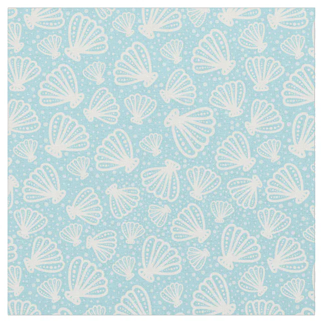 Summer Shell Pattern Fabric | Zazzle
