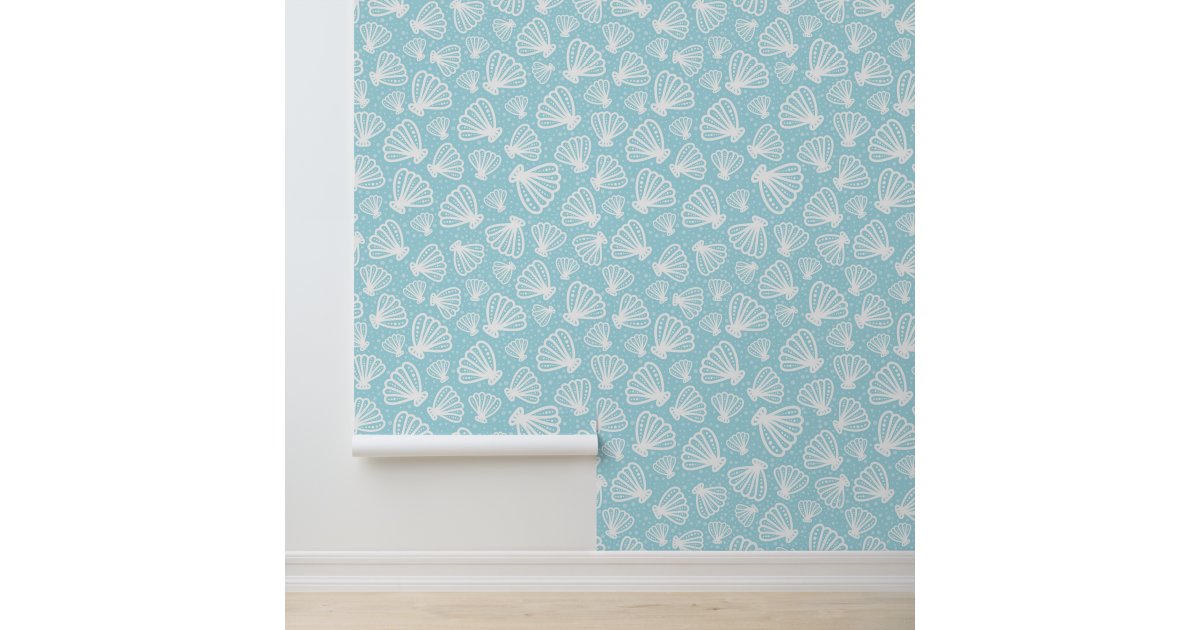 Summer Shell Pattern Wallpaper | Zazzle