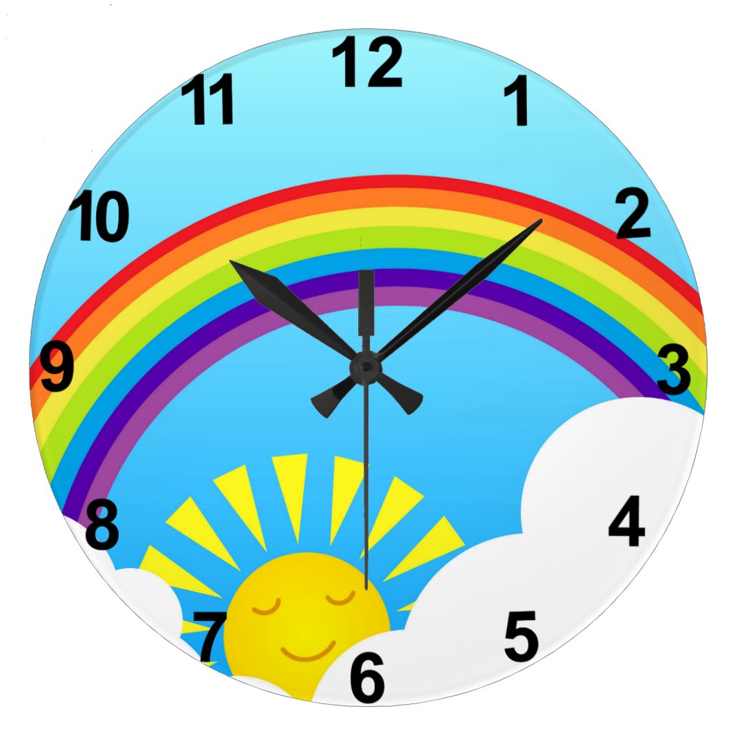Summer sky large clock | Zazzle
