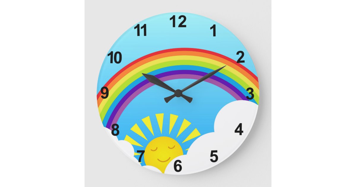 Summer sky large clock | Zazzle