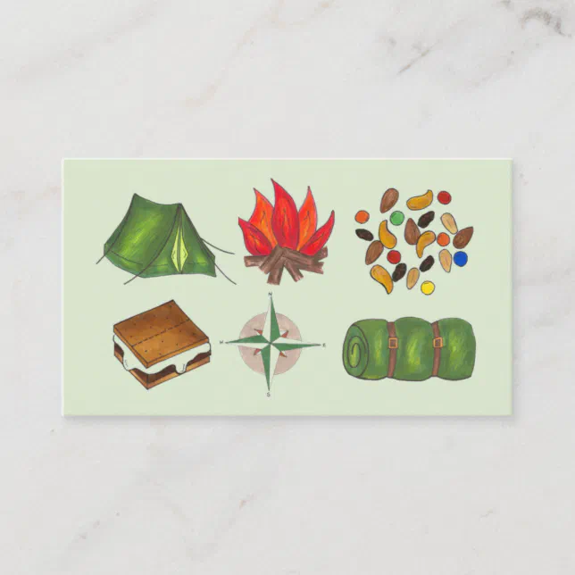 Summer Sleepaway Camp Camping Campground Business Card | Zazzle