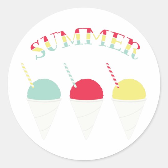 Summer Snow Cones Classic Round Sticker | Zazzle.com