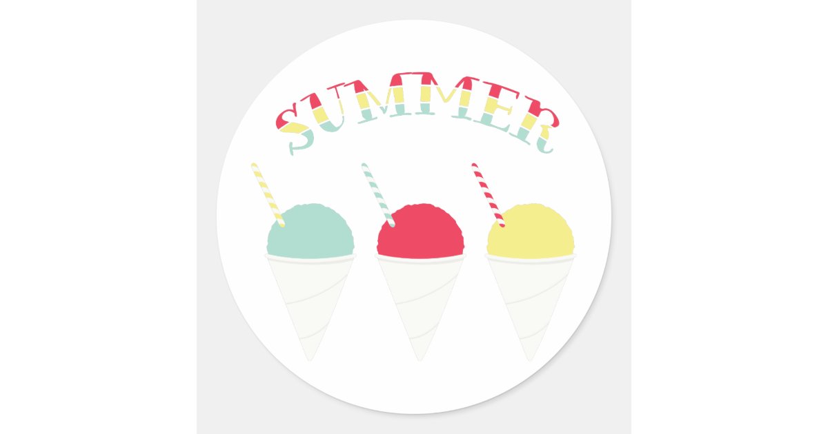 Summer Snow Cones Classic Round Sticker | Zazzle