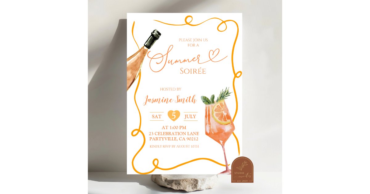 Summer Soiree Cocktail party Invitation | Zazzle