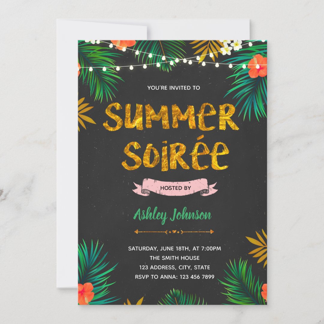 Summer soiree party invitation | Zazzle