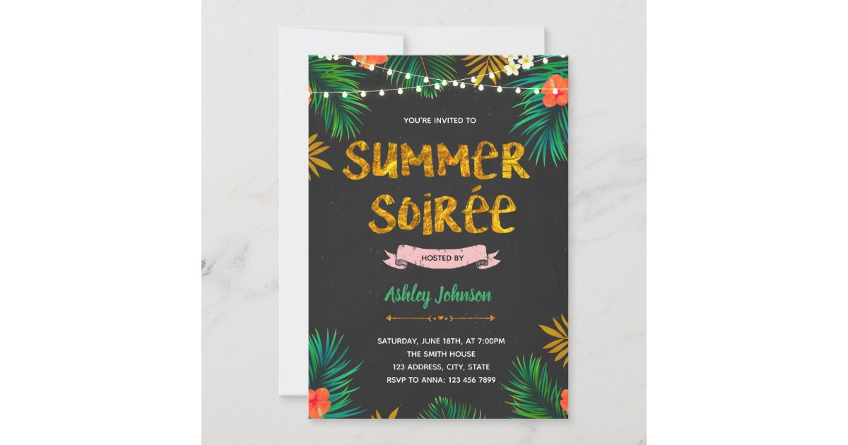 Summer soiree party invitation | Zazzle