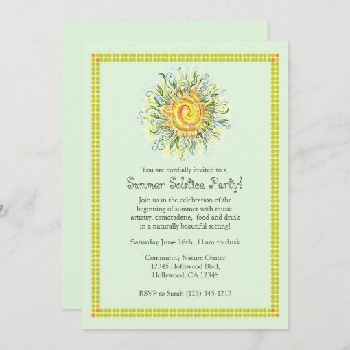 Summer Solstice Party Invitation | Zazzle