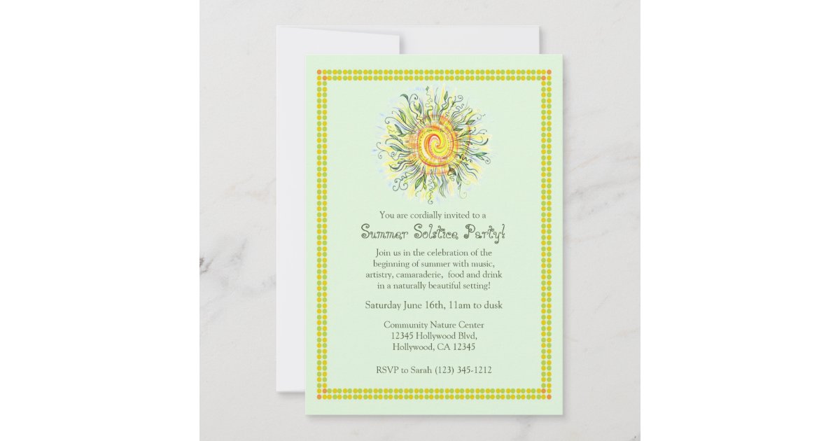 Summer Solstice Party Invitation | Zazzle