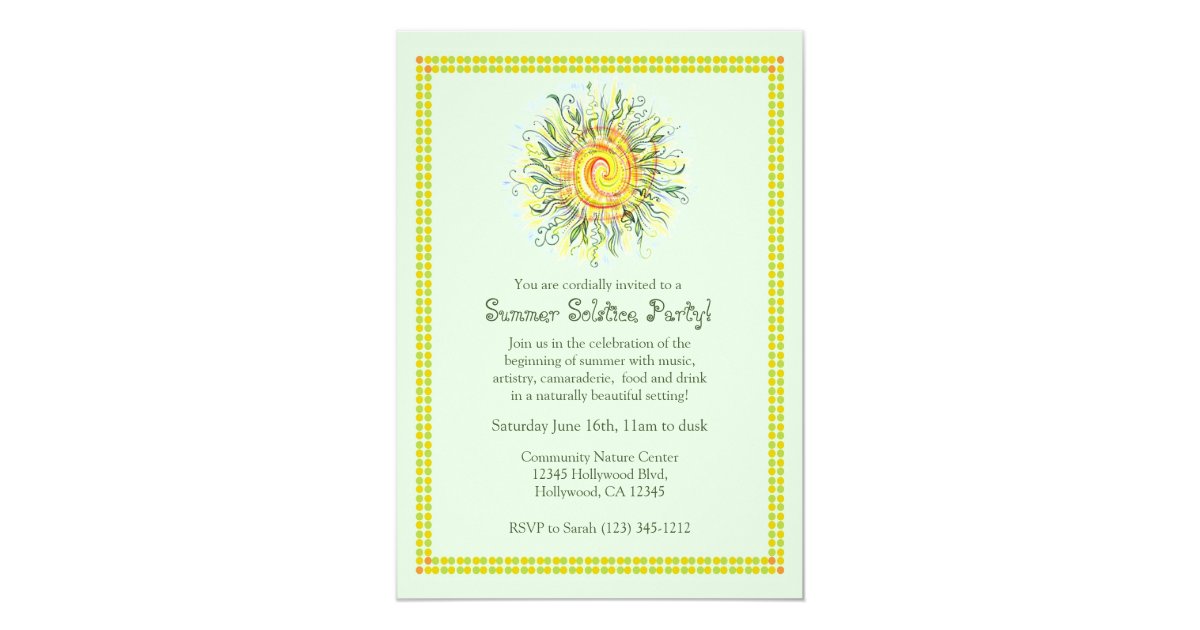 Summer Solstice Party Invitation | Zazzle.com