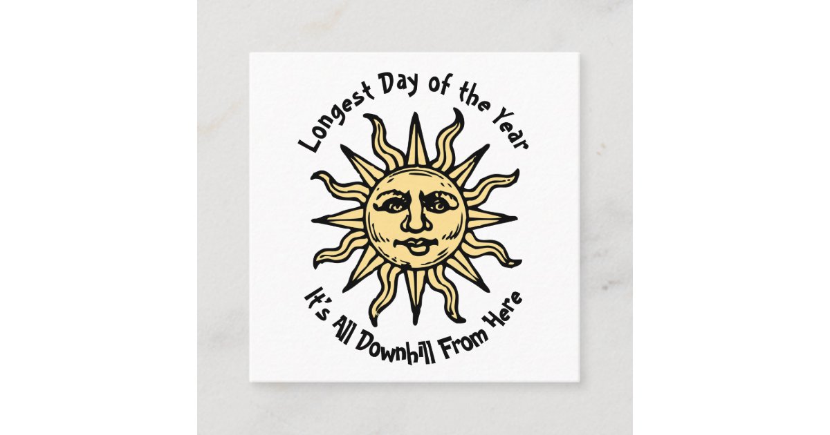 Summer Solstice Poem Square Business Card | Zazzle