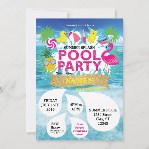 Summer Splash Pool Party Invitation - Your Big Day