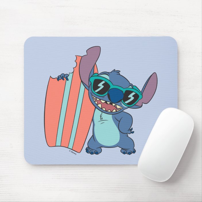 Summer Stitch with Surfboard Mouse Pad | Zazzle.com