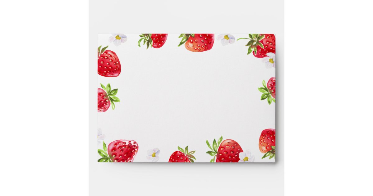 Summer Strawberry Fruit Cute Baby Shower Envelope | Zazzle