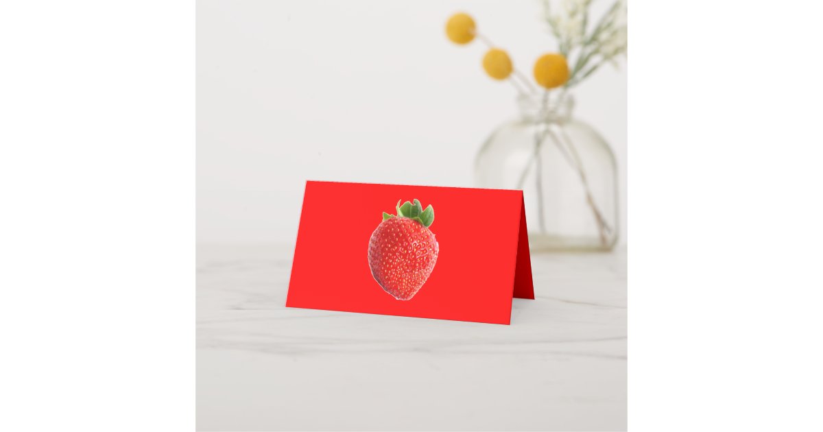 Summer Strawberry Place Card | Zazzle
