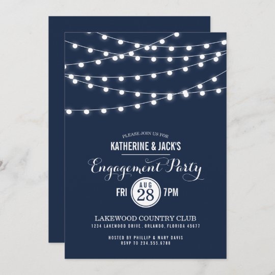 Summer String Lights Engagement Party Invitation | Zazzle.com