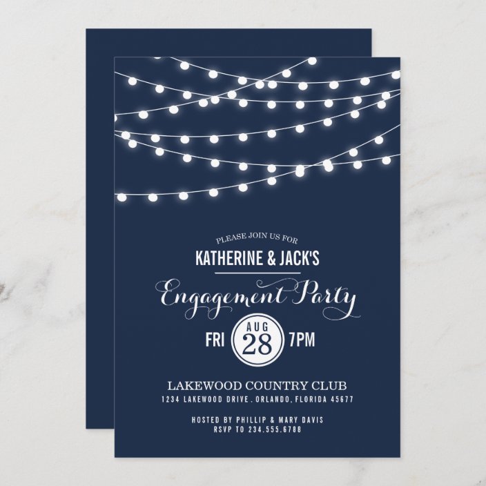 Summer String Lights Engagement Party Invitation | Zazzle.com