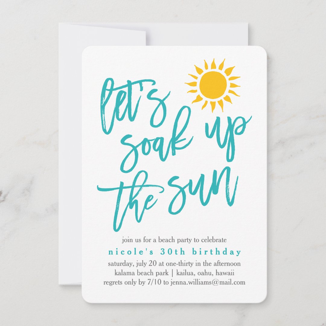 Summer Sun Beach Party Invitation | Zazzle