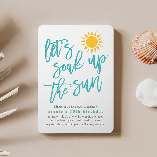Summer Sun Beach Party Invitation | Zazzle