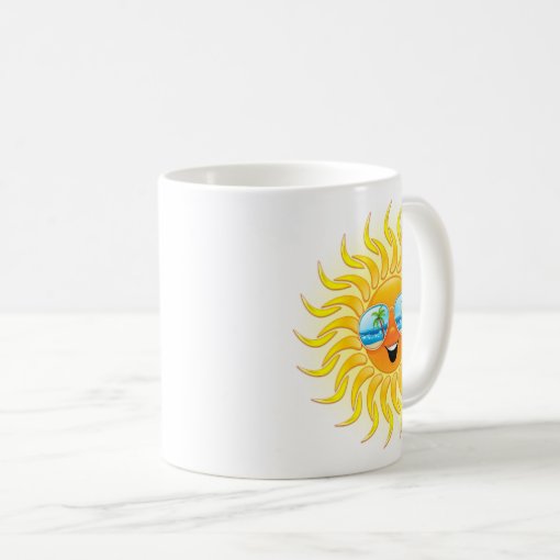 Summer Sun Cartoon with Sunglasses mug | Zazzle