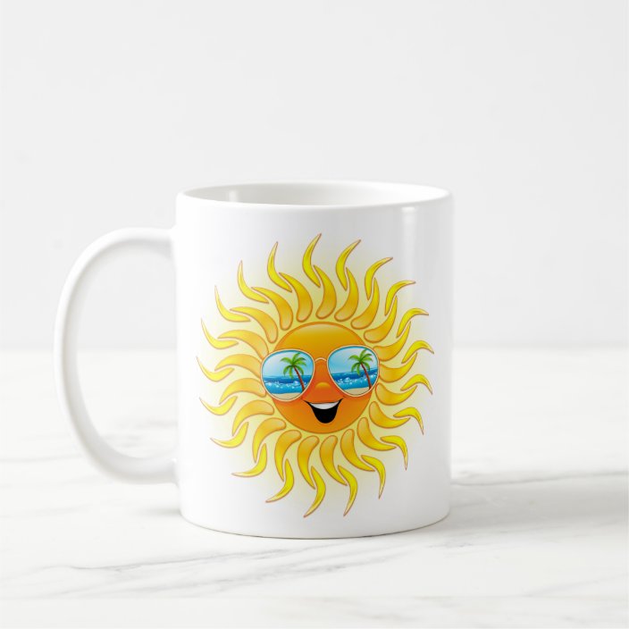 Summer Sun Cartoon with Sunglasses mug | Zazzle.com