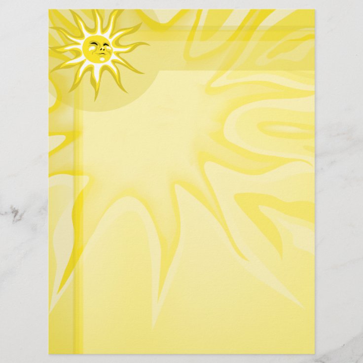 Summer Sun, Sunny Sunshine Letterhead | Zazzle
