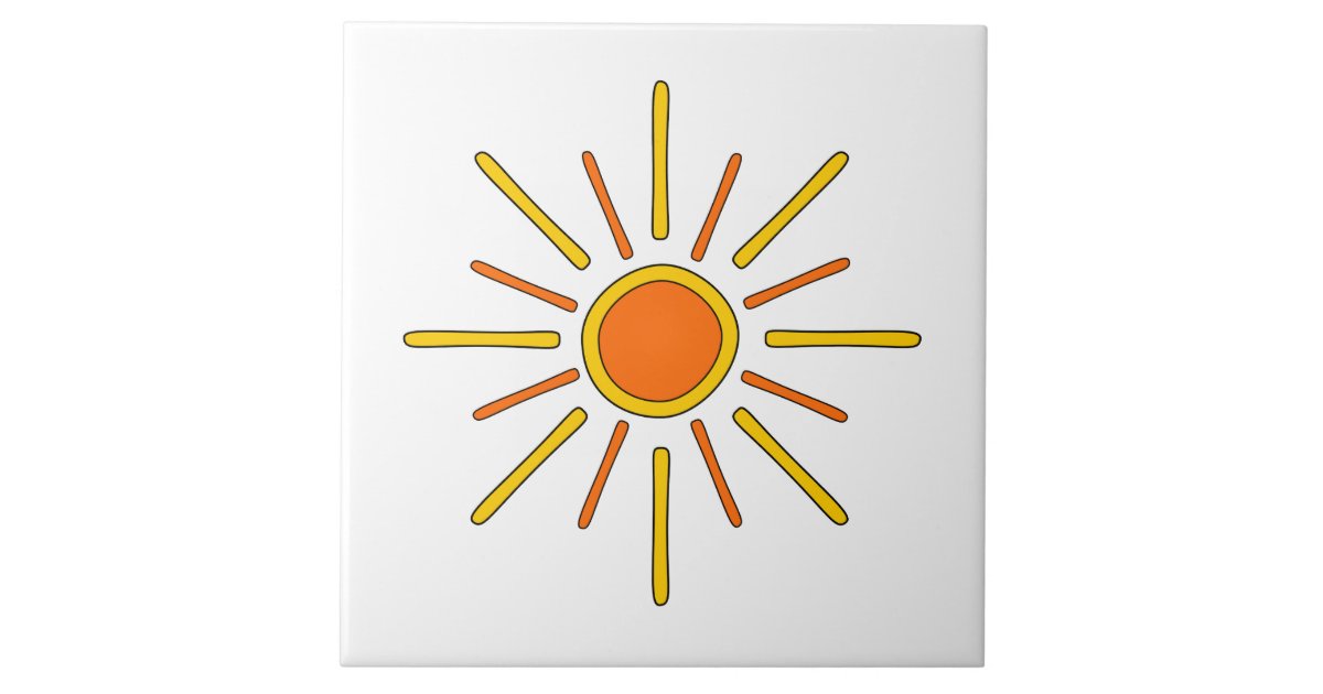 Summer sun. Yellow and orange. Ceramic Tile | Zazzle