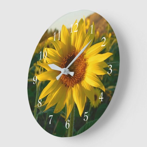 Summer Sunflower Large Clock | Zazzle