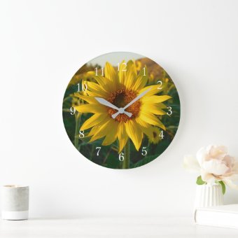 Summer Sunflower Large Clock | Zazzle