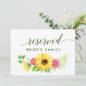 Summer Sunflower Reserved Sign Invitation | Zazzle