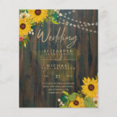 Summer Sunflowers Rustic Wood Wedding Invite Flyer | Zazzle