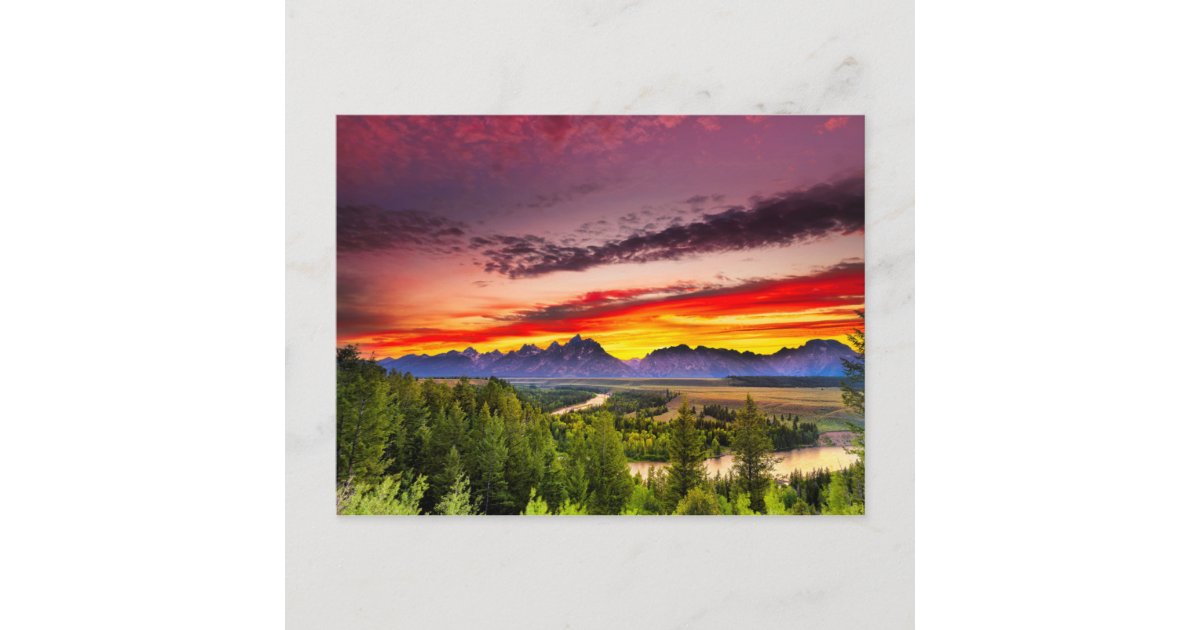 Summer Sunset at Snake River Overlook Postcard | Zazzle