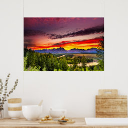 Summer Sunset at Snake River Overlook Poster | Zazzle