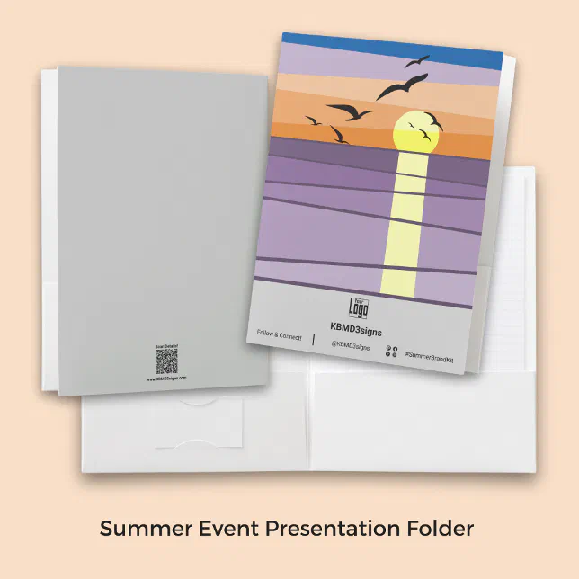 Summer Sunset Event Presentation Pocket Folder | Zazzle