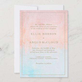 Summer Sunset Watercolor Wedding Invitation | Zazzle