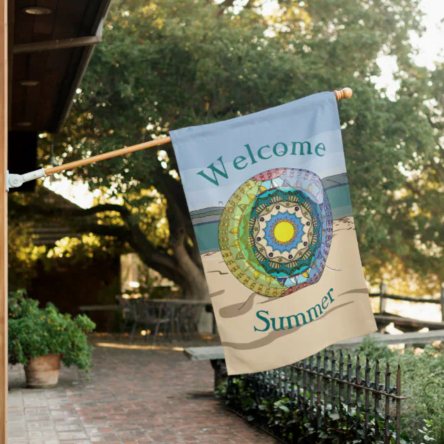 Summer Sunshine House Flag | Zazzle