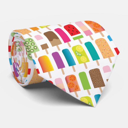 Summer Sweets Popsicles and Ice Cream Bars Tie | Zazzle