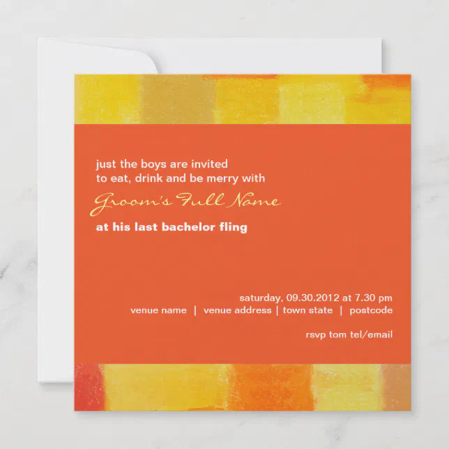 Summer tango Bachelor Party Invitation | Zazzle