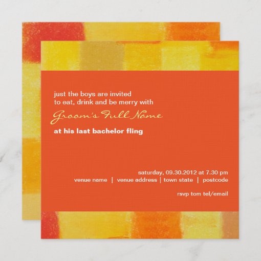 Summer tango Bachelor Party Invitation | Zazzle