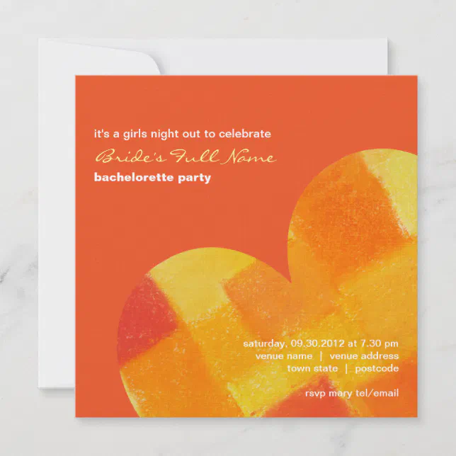 Summer tango Bachelorette Party Invitation | Zazzle