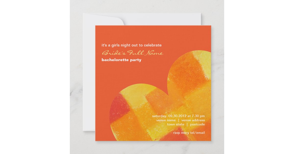 Summer tango Bachelorette Party Invitation | Zazzle