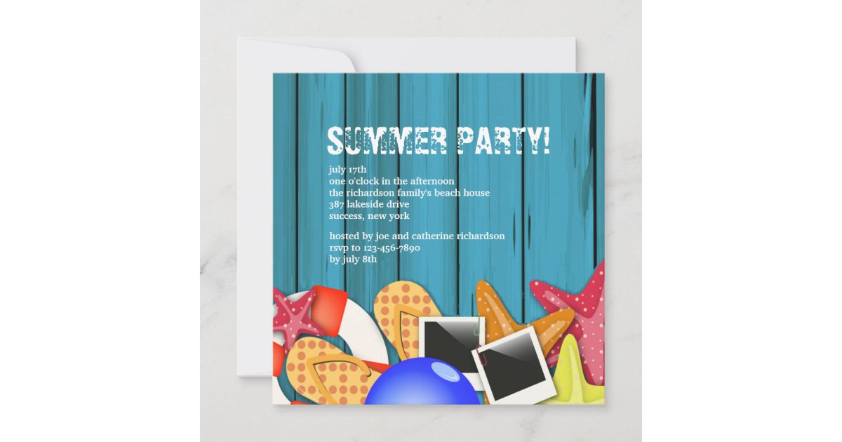 Summer Theme Party Invitations | Zazzle