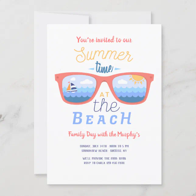 Summer Time at the Beach Invitation | Zazzle