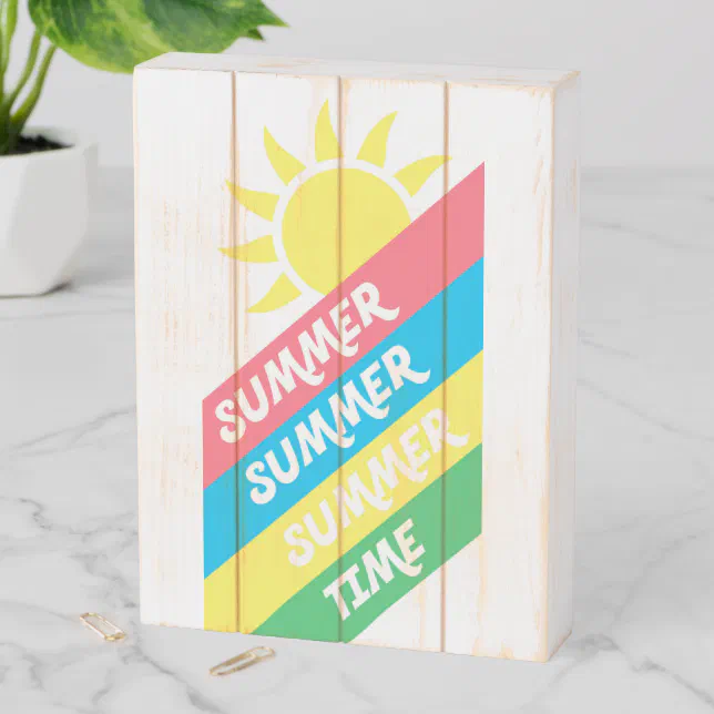 Summer Time Wooden Box Sign | Zazzle