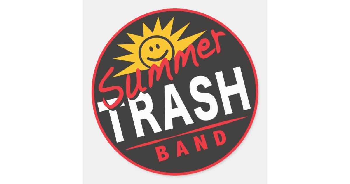 Summer Trash Band Round Sticker | Zazzle