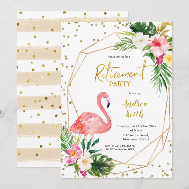 Summer Tropical Aloha Retirement Party Invitation | Zazzle