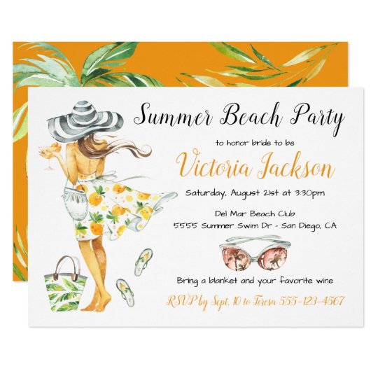 Summer Tropical Beach Party Invitation | Zazzle.com