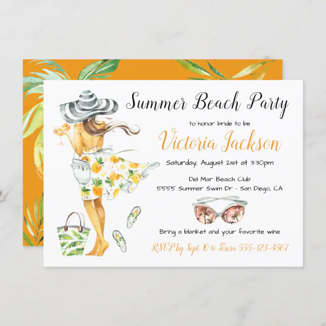 Summer Tropical Beach Party Invitation | Zazzle
