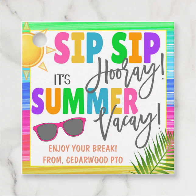 Summer Vacation Gift Tag | Zazzle
